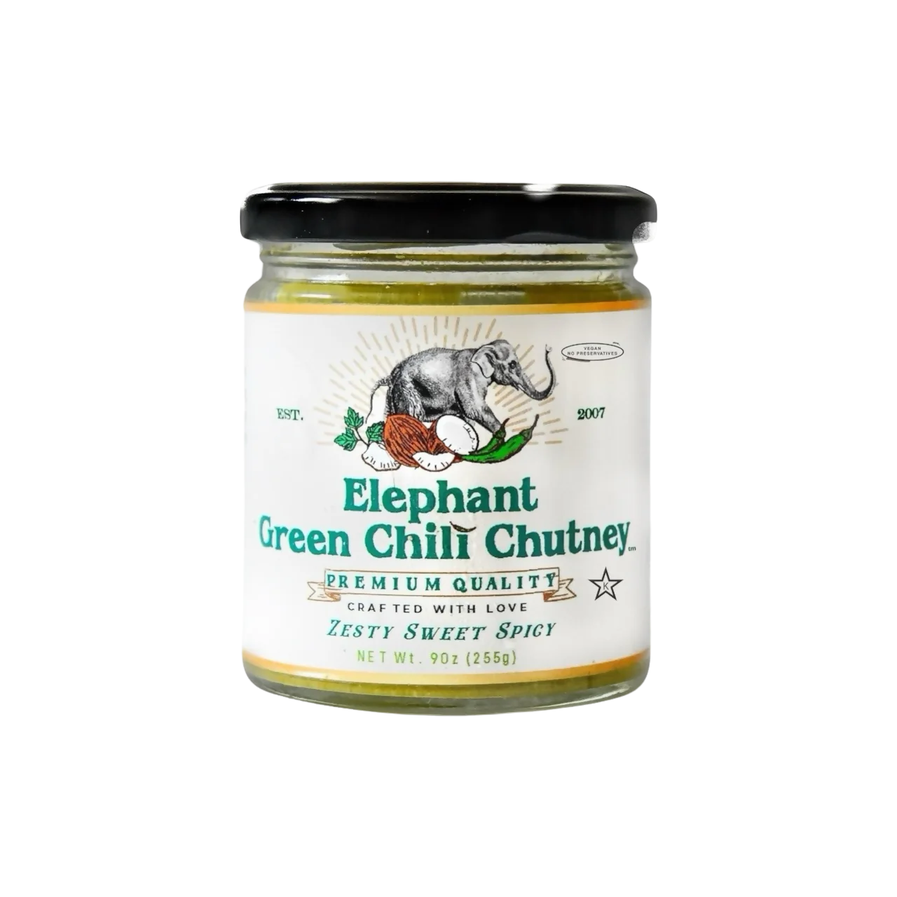 Elephant Green Chili Chutney Jar 9oz Jar